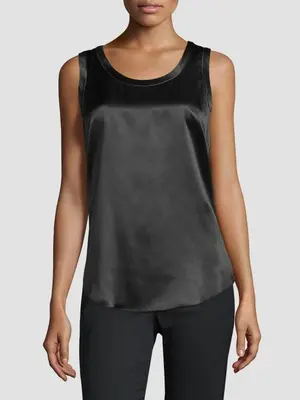 Lafayette 148 New York Reversible Perla Tank - Black