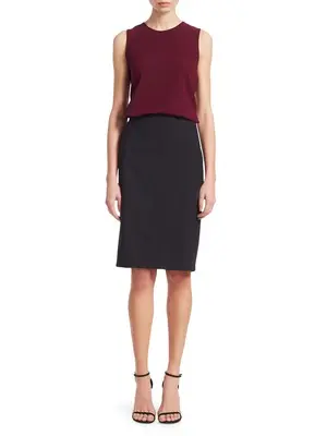 Theory Skinny Stretch-wool Pencil Skirt
