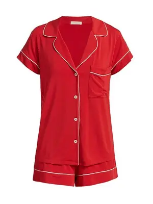 Eberjey Gisele 2-piece Shortie Pajama Set Haute Red Bone