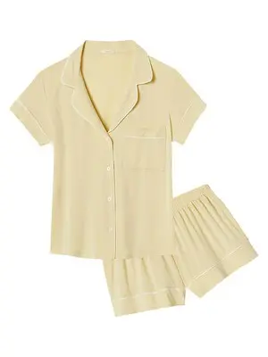 Eberjey Gisele 2-piece Shortie Pajama Set Sunrise Ivory