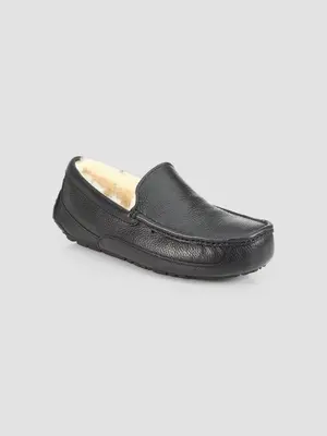 UGG Ascot Leather Slippers Black