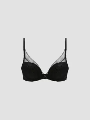 Chantelle Festivite Lace Plunge Bra - Black