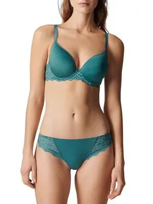 Simone Perele Caresse 3d Plunge T-shirt Bra Boreal Green
