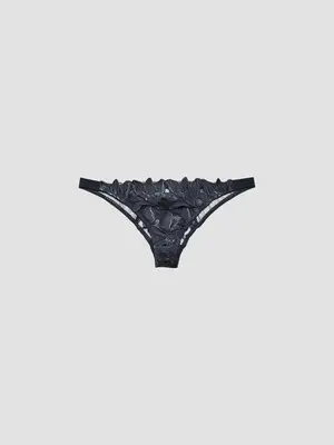 FLEUR DU MAL Lily Lace Cheeky Brief - Black