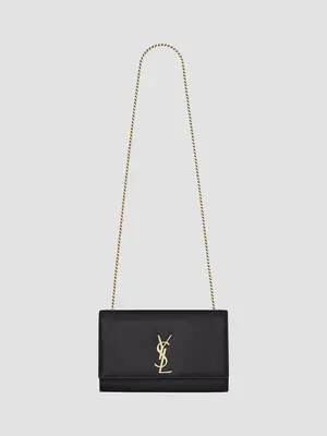 Saint Laurent Saint Laurent Kate Medium Embossed Leather Shoulder Bag Black