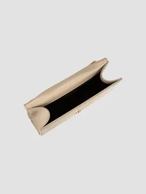 Saint Laurent Kate Embossed Leather Shoulder Bag - Dark Beige