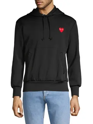 Play Comme Des Garcon Embroidered Heart Hoodie