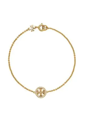 Tory Burch Icon Pavé Chain Bracelet - Tory Gold Crystal