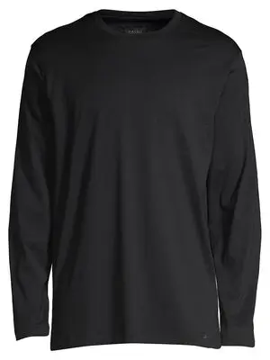 Hanro Night And Day Solid Long Sleeve Tee Black