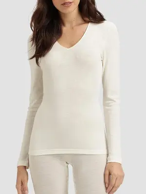 Hanro Woolen Silk Long-sleeve Shirt - White