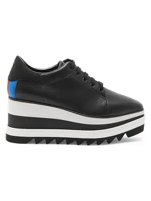 Stella McCartney Women's Sneak-Elyse Platform Wedge Sneakers - Black White Navy  Black White Navy