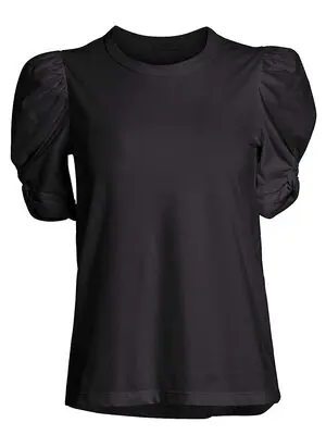 A.L.C. Women's Kati Puff-Sleeve Tee - White  - Black