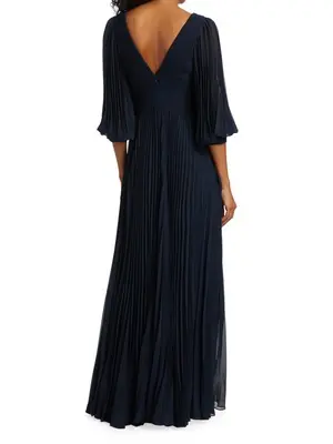 Rickie Freeman For Teri Jon Chiffon Pleated Gown