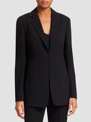 Akris Odette Notch Lapel Wool Blazer