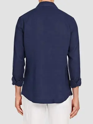 Orlebar Brown Giles Smart Linen Shirt - Navy