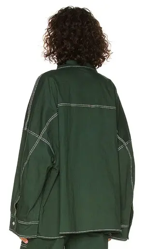 BY.DYLN Cooper Jacket With Contrast Trim - Green