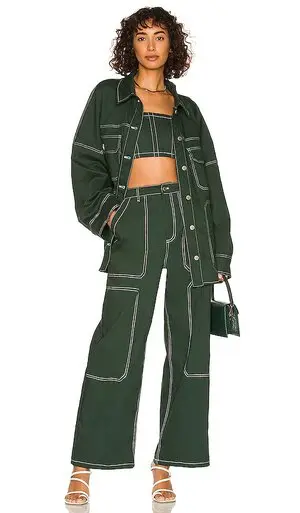 BY.DYLN Cooper Jacket With Contrast Trim - Green