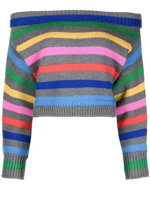Monse Cropped Off-the-shoulder Jumper
