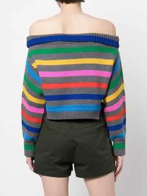 Monse Cropped Off-the-shoulder Jumper