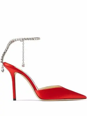 JIMMY CHOO Saeda Crystal-embellished Pumps - Red