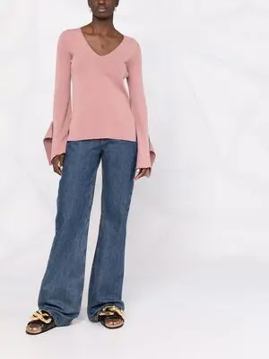 DONDUP Draped Long-sleeve Knitted Top