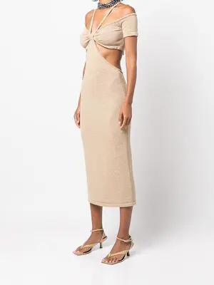 Cult Gaia Alicia Knit Cold-shoulder Dress