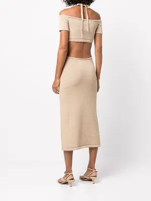 Cult Gaia Alicia Knit Cold-shoulder Dress