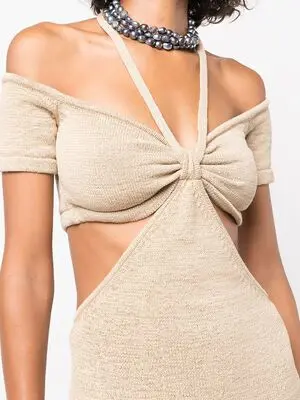 Cult Gaia Alicia Knit Cold-shoulder Dress