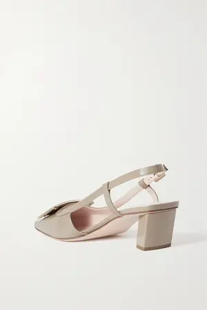 ROGER VIVIER Belle Vivier 45 Patent-leather Slingback Pumps - Brown