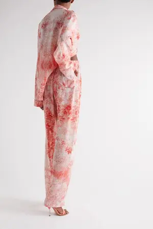 Alexander McQueen Printed Silk Wide-leg Pants