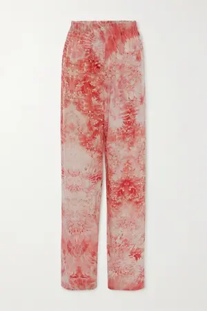 Alexander McQueen Printed Silk Wide-leg Pants
