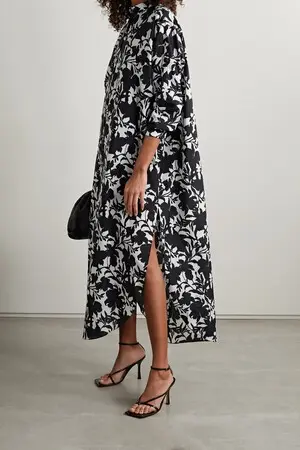 Adam Lippes Floral-print Cotton And Silk-blend Voile Kaftan