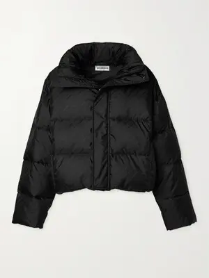 Balenciaga Cropped Quilted Shell-jacquard Jacket