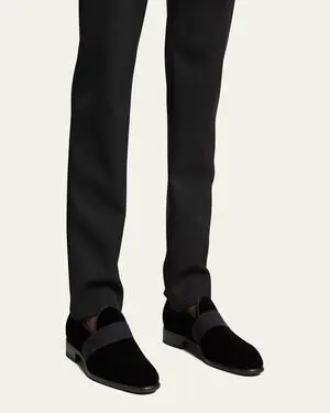 Santoni Isomer Velvet Loafers