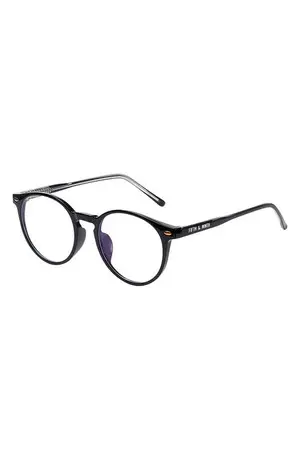 FIFTH & NINTH Fifth & Ninth Dakota Round Frame Blue Light Blocking Reading Glasses Black/ Clear