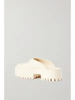 Gucci Elea Perforated Rubber Platform Mules