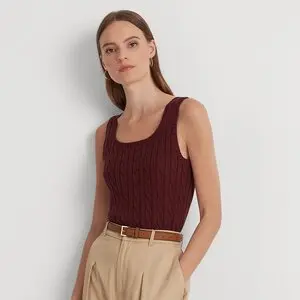 Ralph Lauren Cable-knit Sleeveless Sweater - Vintage Burgundy