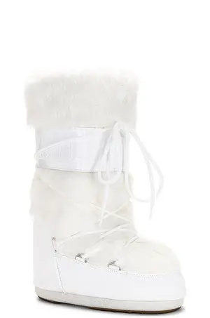 Moon Boot Icon Classic Faux Fur Boots - Optical White
