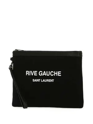 Saint Laurent Rive Gauche Logo-print Clutch