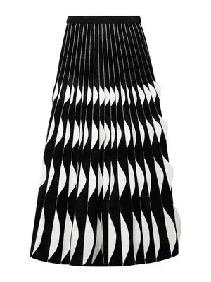 Alaïa Pleated Velour And Stretch-knit Midi Skirt