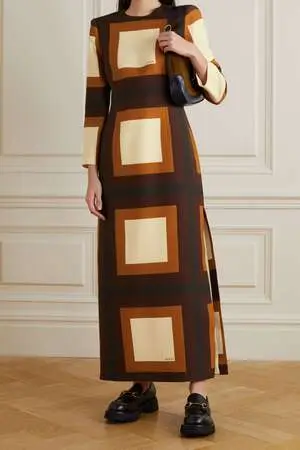 Gucci Printed Wool-blend Twill Maxi Dress