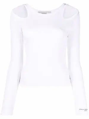 Stella McCartney Cut-out Long-sleeve Top - White
