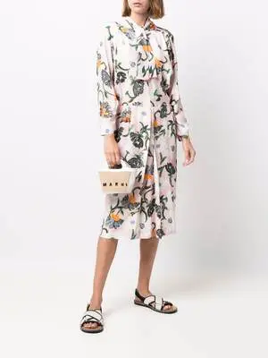 Marni Tropicalia Logo-embroidered Tote - White
