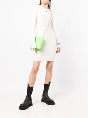 Off-White Logo-print Long-sleeved Mini Dress