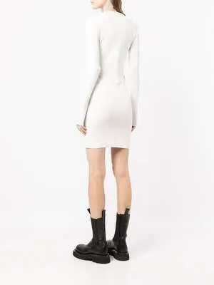 Off-White Logo-print Long-sleeved Mini Dress