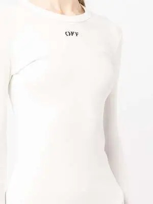 Off-White Logo-print Long-sleeved Mini Dress