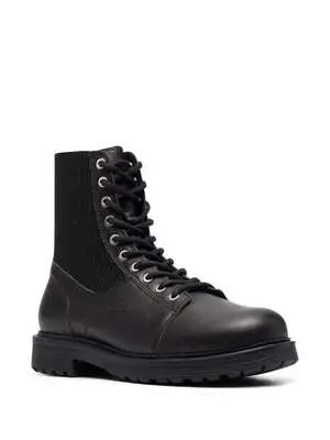 DIESEL® Lace-up Leather Combat Boots - Brown