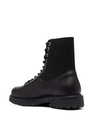 DIESEL® Lace-up Leather Combat Boots - Brown