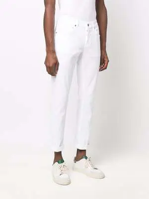 DONDUP Cropped Slim-cut Jeans - White