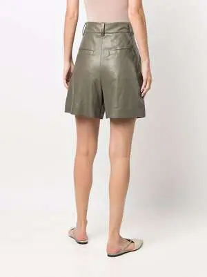 Brunello Cucinelli Wide-leg Leather Shorts